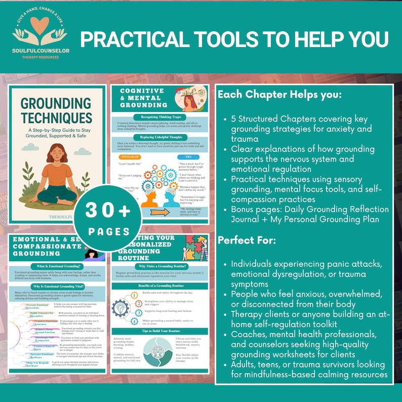 Grounding Techniques Guide, Anxiety, Trauma, Mental Health (PDF) - Etsy