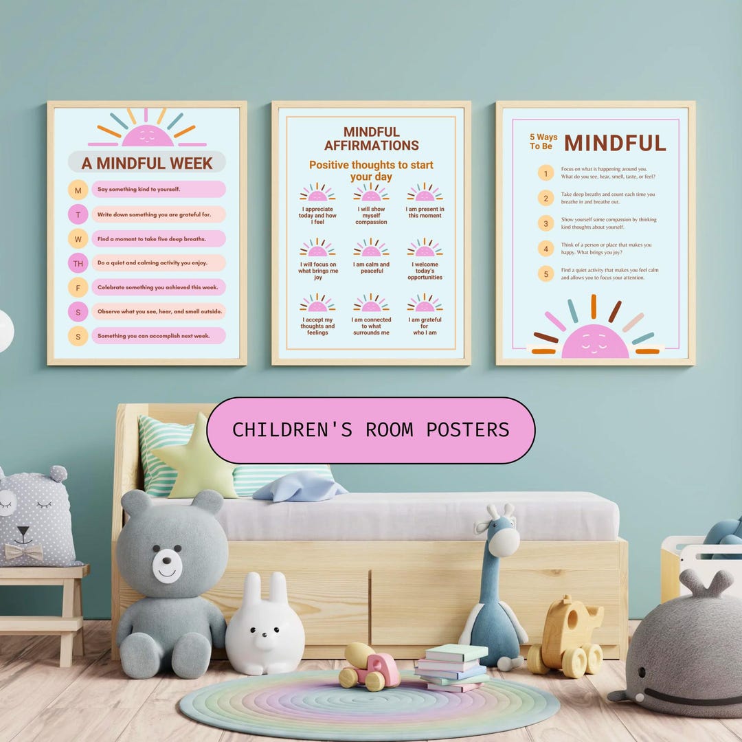 Positive Affirmation Posters for Mindfulness, Printable Room Posters ...