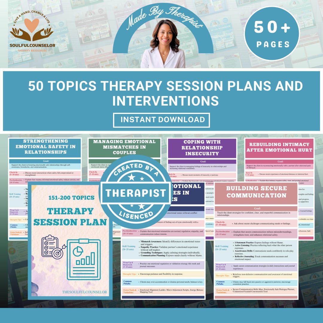 Therapy Interventions Guide, 50 Session Plans, Mental Health Techniques ...
