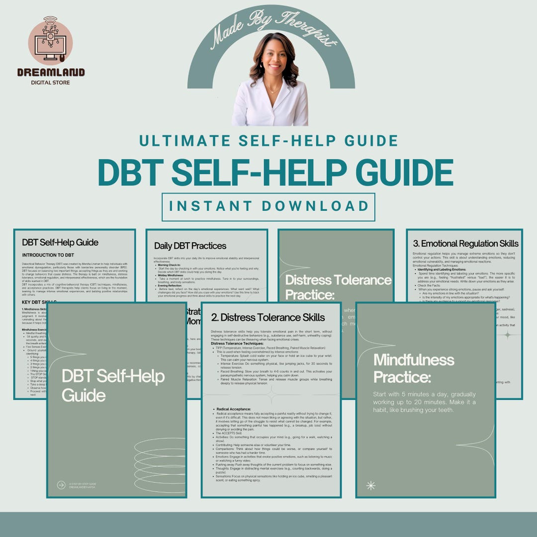 DBT Self-help Guide: Emotional Regulation, Dbt Skills, Distress ...