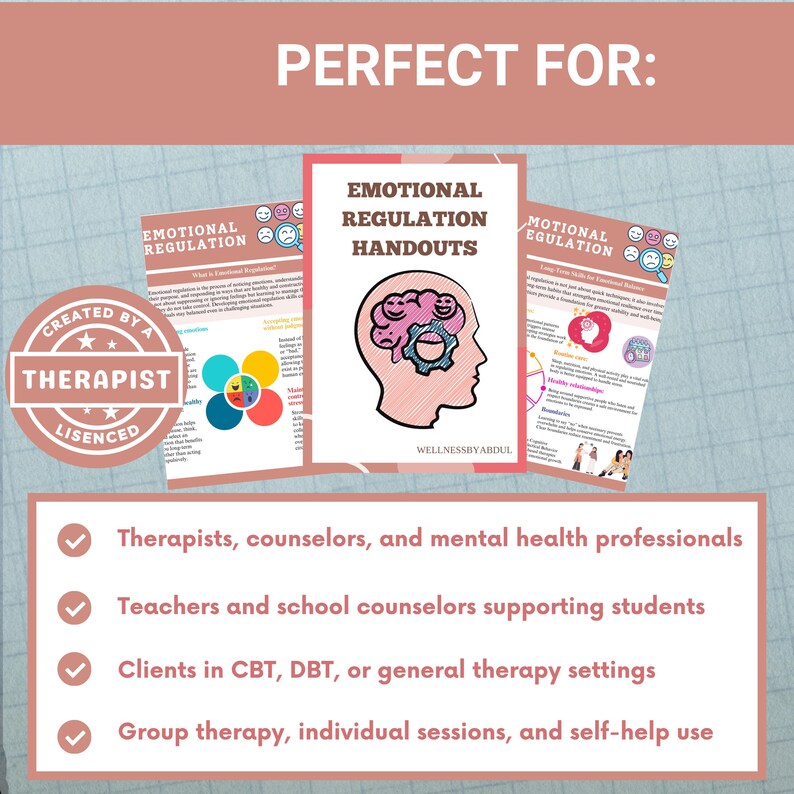 Emotional Regulation Handouts: Coping Skills, Anxiety Relief (digital ...
