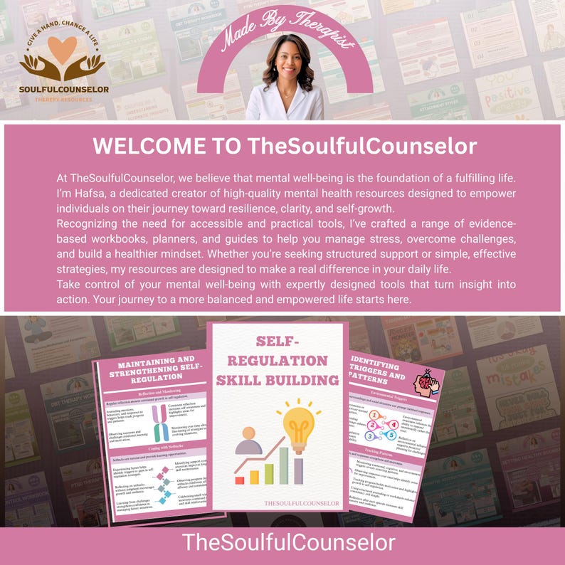 Self-regulation Skill Building Workbook | Teens & Adults | Reflective ...