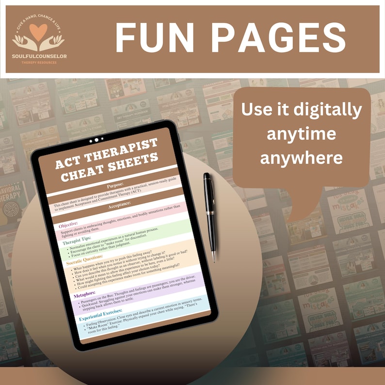 ACT Socratic Questioning Cheat Sheet for Therapists, ACT Therapy Tool ...