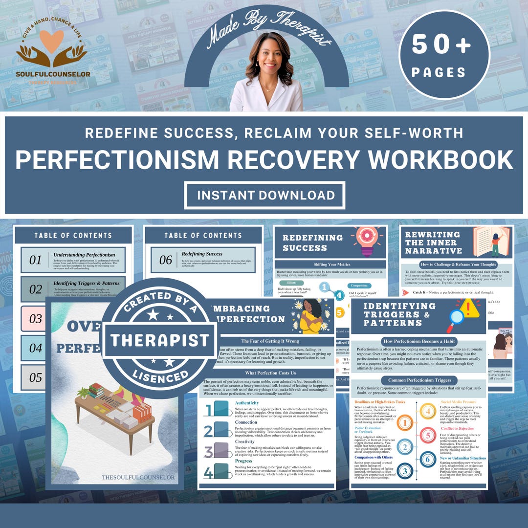 Perfectionism Recovery Workbook for Teens and Adults, Redefining ...