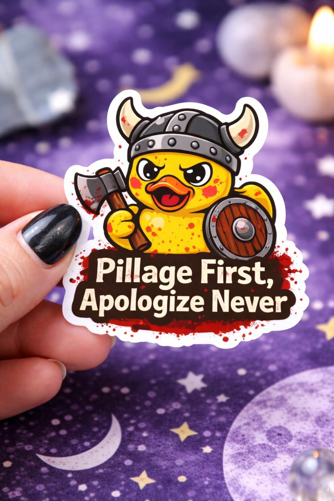 Viking Duck Sticker: Pillage First, Apologize Never Chaotic Vinyl Decal ...