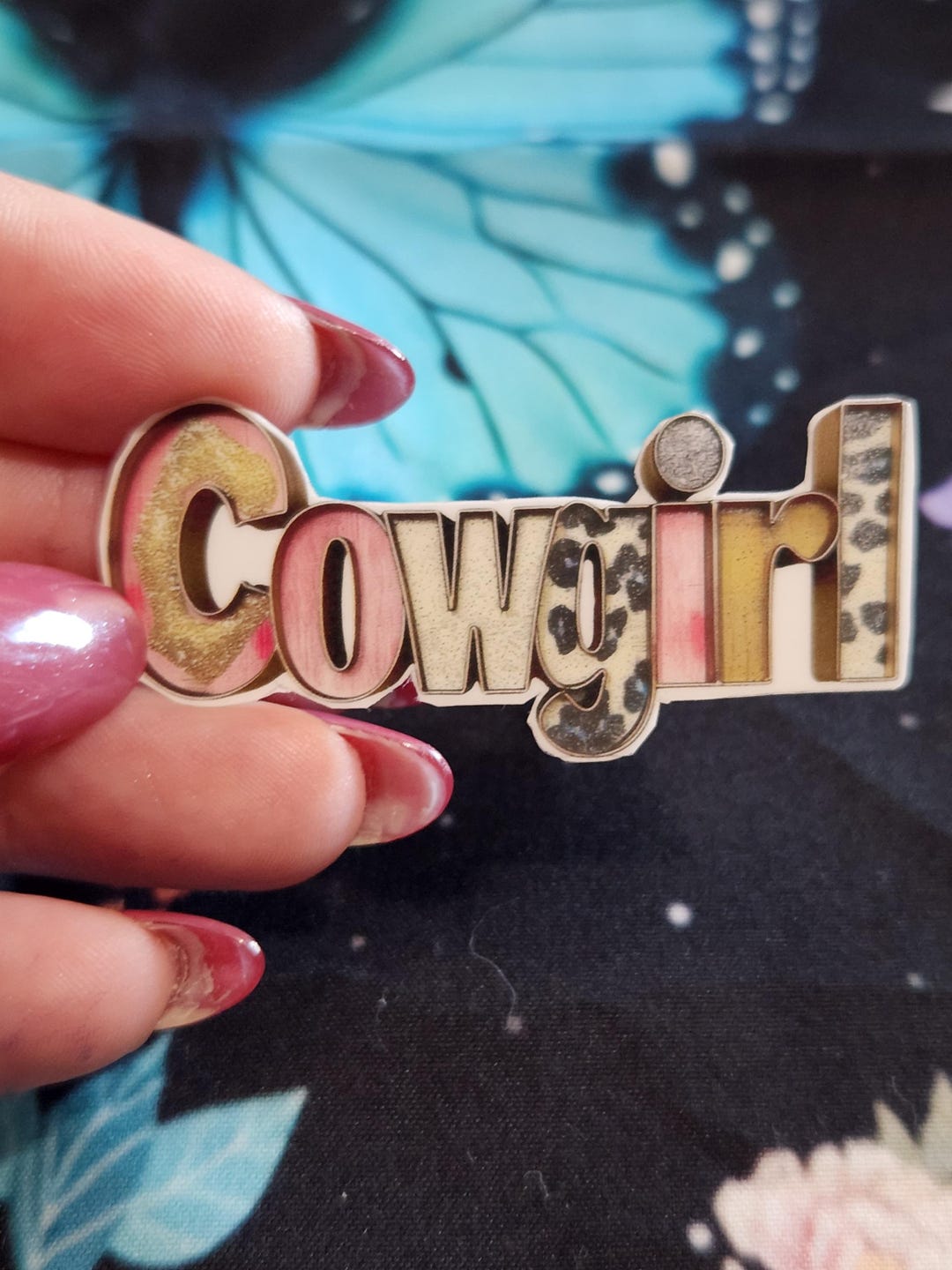 Leopard Print Cowgirl Sticker | Western Vinyl Decal (matte or ...