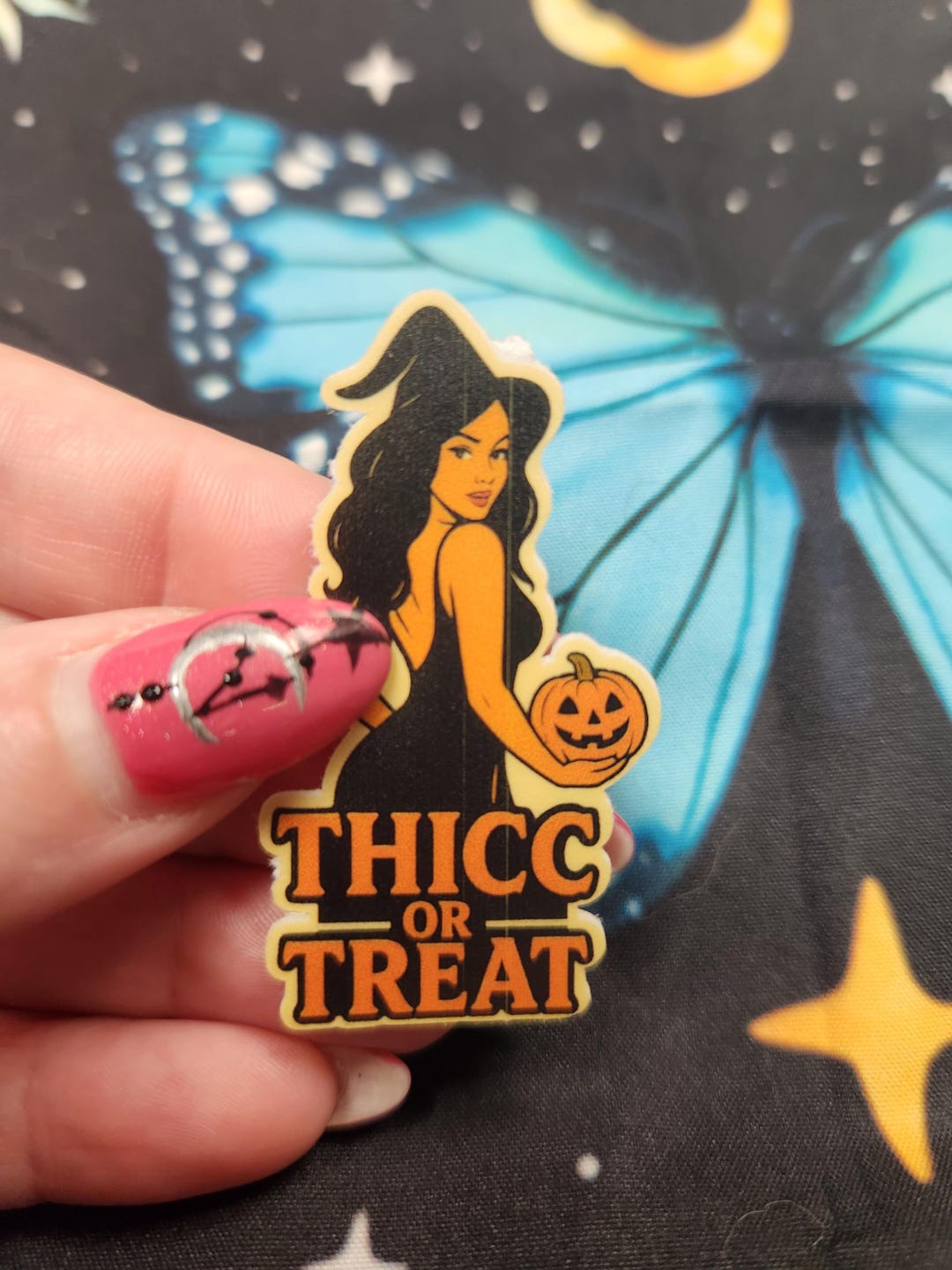 Thicc or Treat Sticker – Sexy Witch Halloween Vinyl Decal, NSFW Gothic ...
