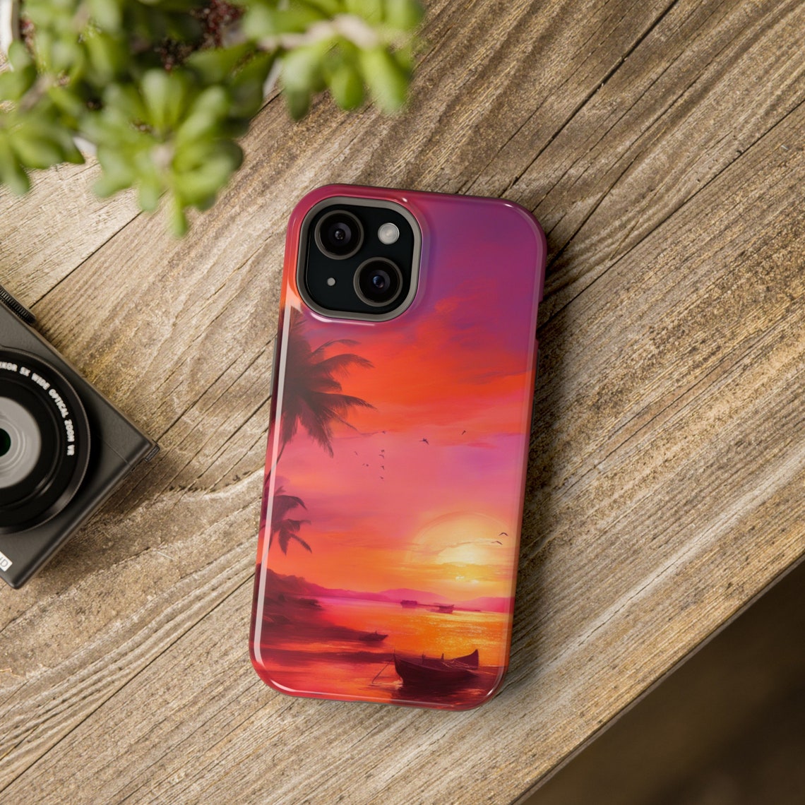 Rustic Boat in Tropical Sunset Phone Case, Magsafe Phone Case, Phone ...