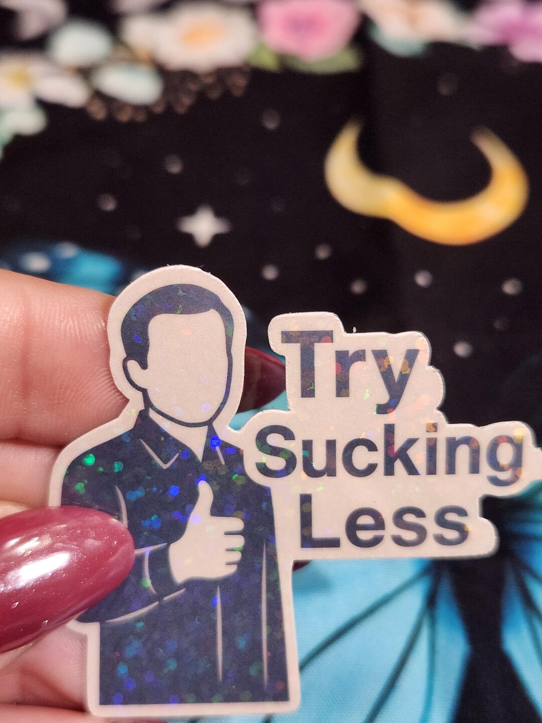 Try Sucking Less Sticker | Funny Sarcastic Motivation | Retro Humor ...