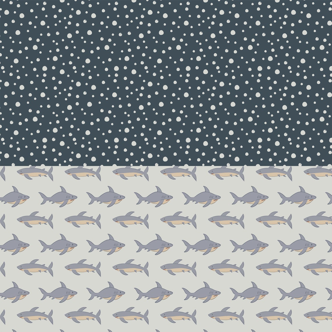 Silly Shark Printable Digital Paper Set, Nautical Patterns - Etsy