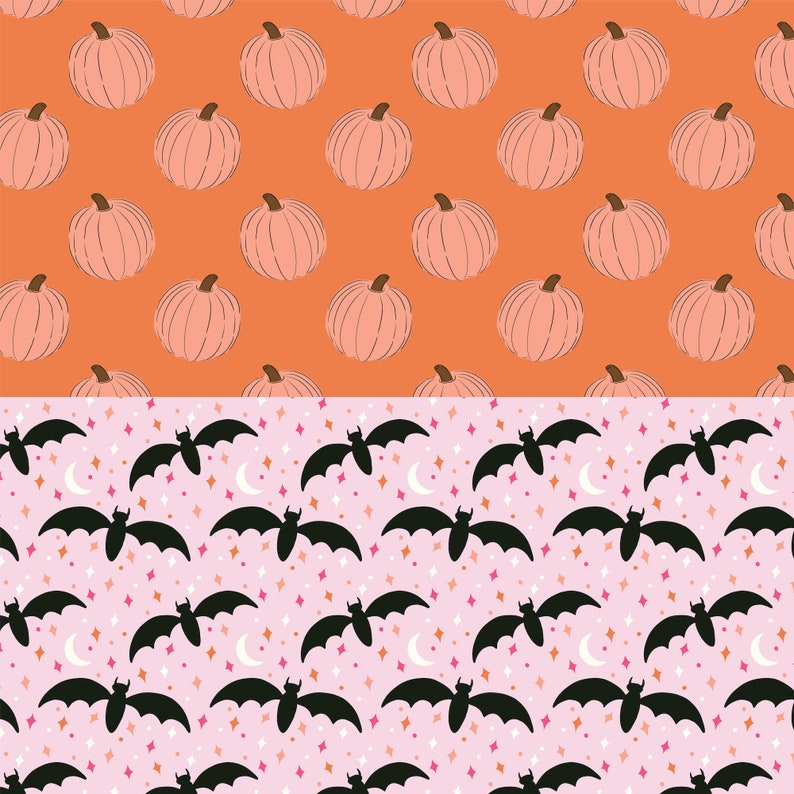 Halloween Magic Printable Digital Paper Set With Ghosts, Witch Hats ...