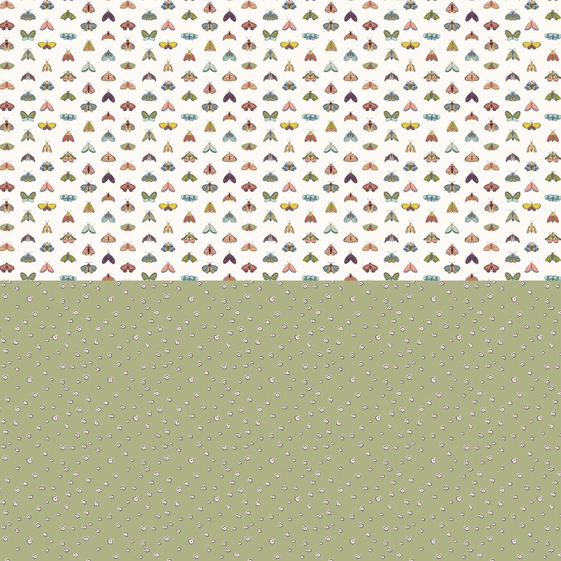 Moth Magic Printable Digital Paper Set, Seamless Repeat Pattern Set - Etsy