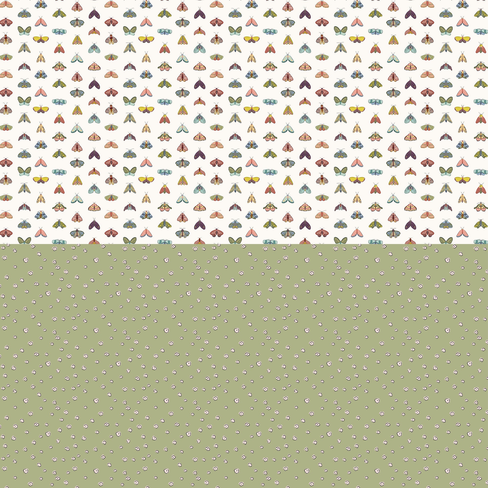 Moth Magic Printable Digital Paper Set, Seamless Repeat Pattern Set - Etsy