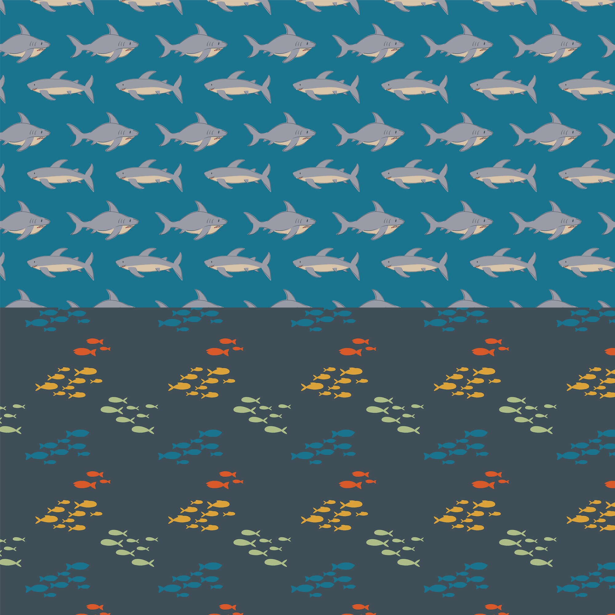 Silly Shark Printable Digital Paper Set, Nautical Patterns - Etsy