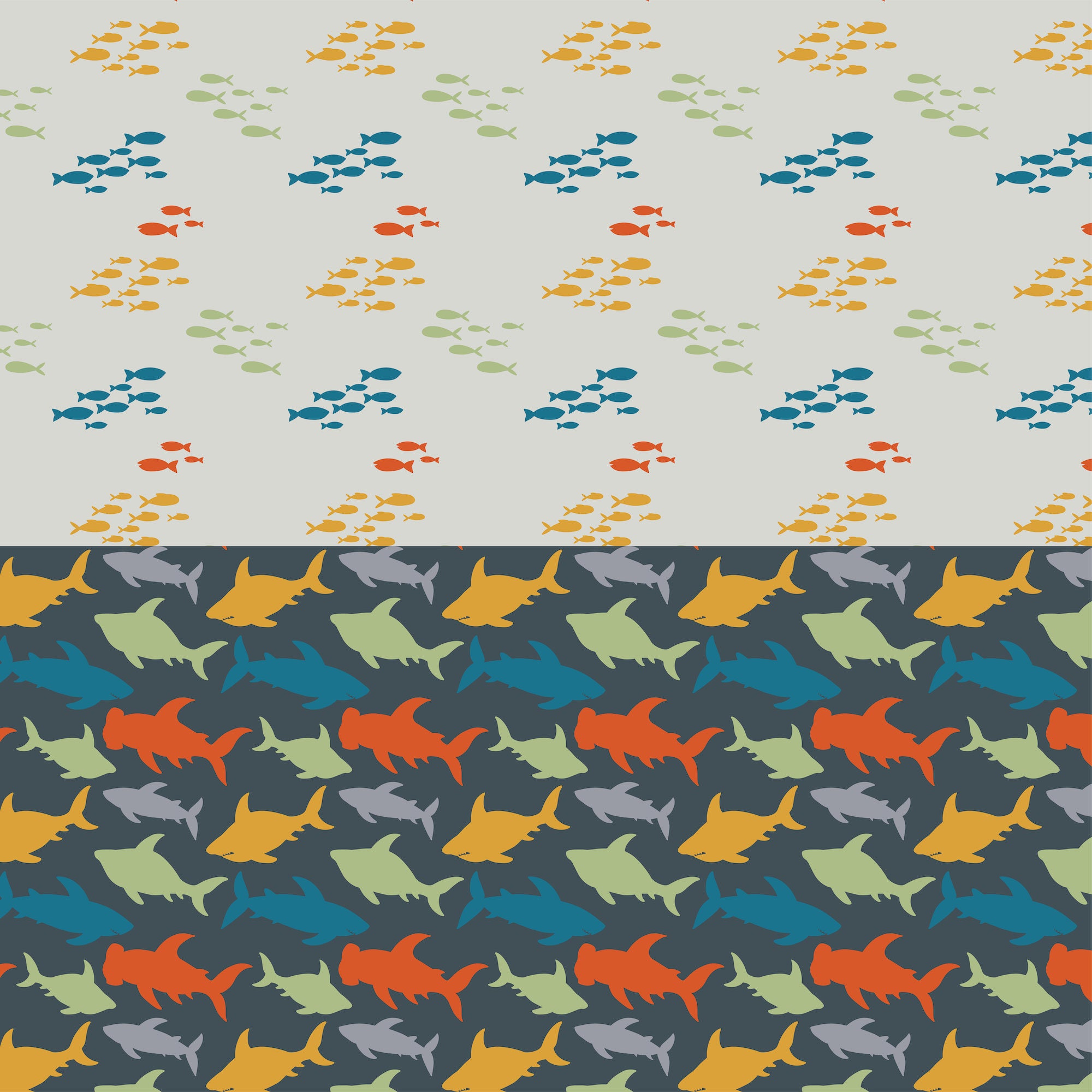 Silly Shark Printable Digital Paper Set, Nautical Patterns - Etsy