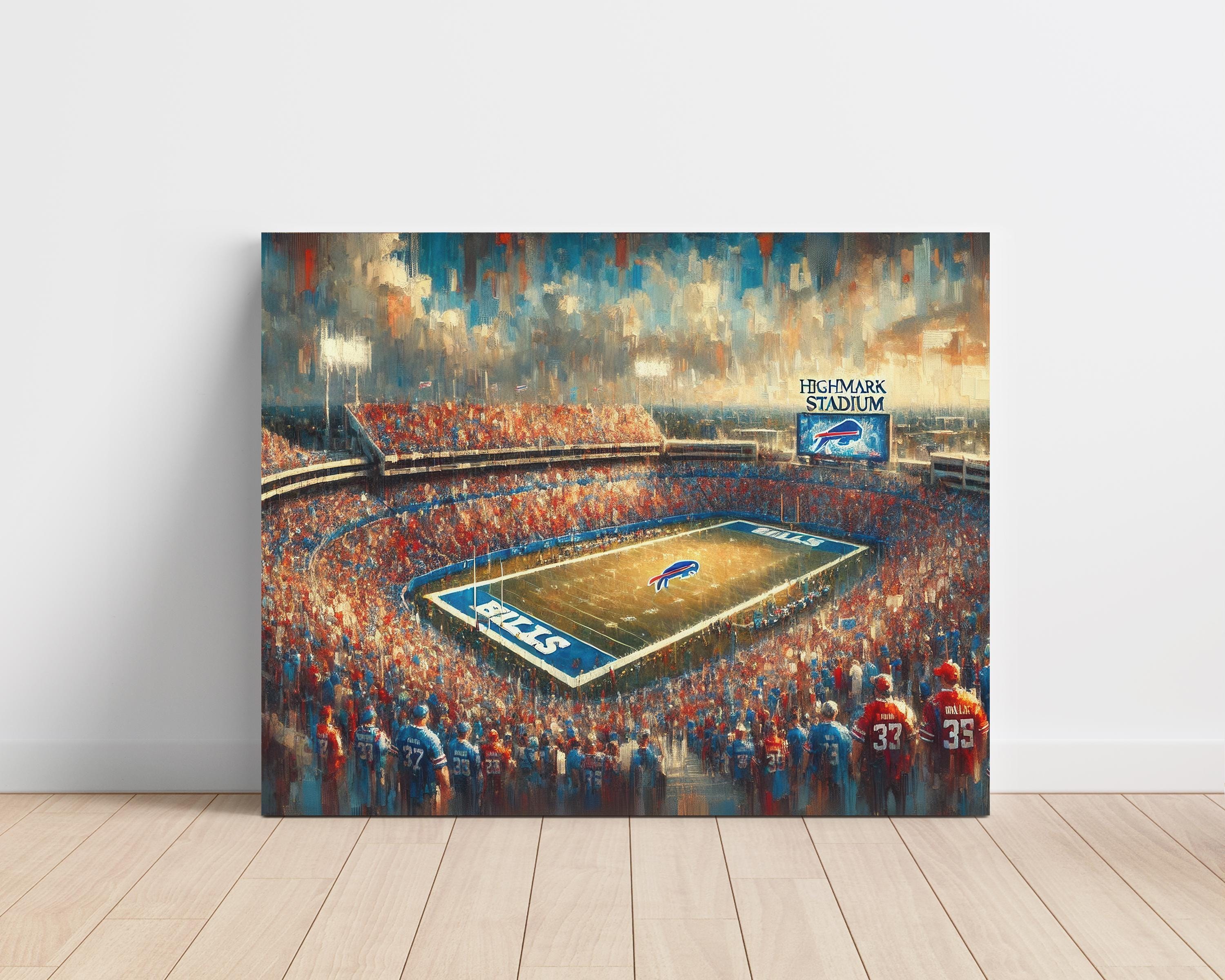 Game Day in Buffalo | Father's Day | Oil Canvas Print | Man Cave Wall ...