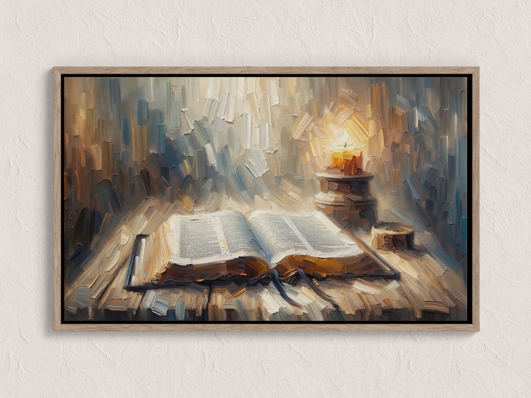 Word of God | Christian Gift | Framed Oil Paint Print Canvas | Living ...