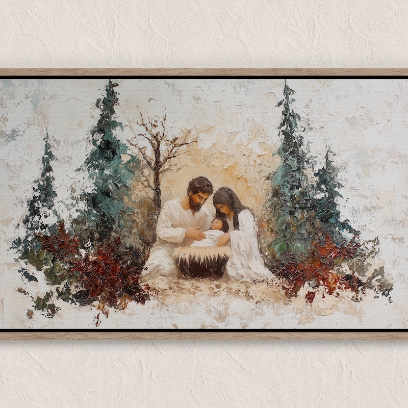 Manger Scene Painting - Etsy