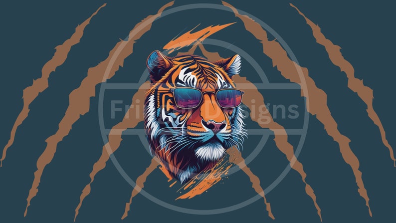 80s Vibes Tiger Graphic Design: Desktop Wallpaper - Etsy