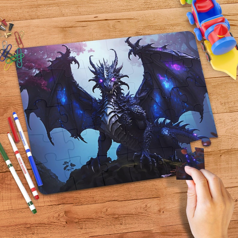 Fantasy Dragon Jigsaw Puzzle, Majestic Dragon, Dark Fantasy Mythical ...