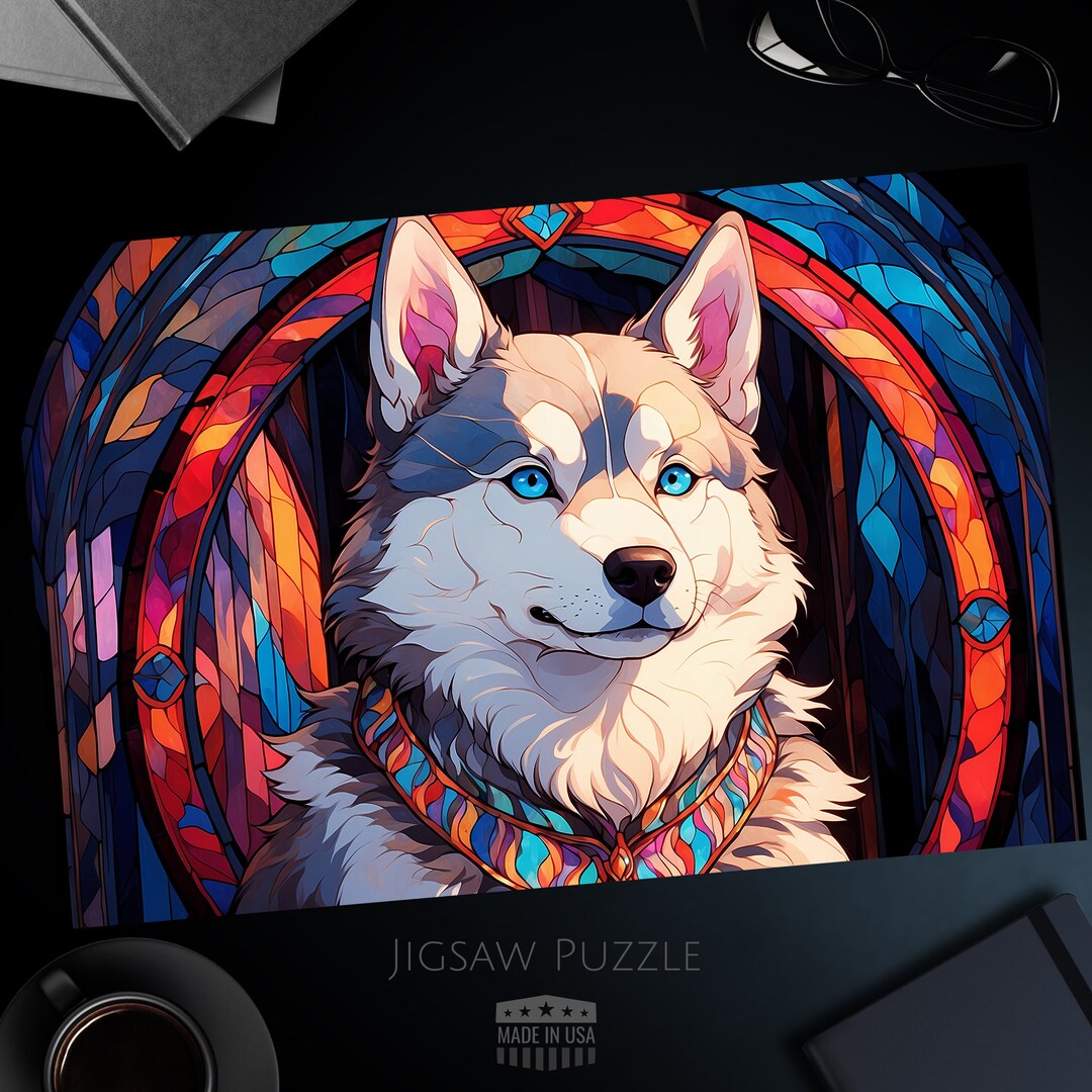 Siberian Husky Stained Glass Jigsaw Puzzle: Dog Lover Gift - Etsy