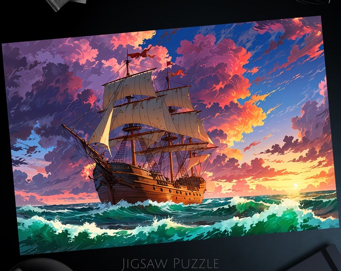 Hawaiian Beach Sunset Jigsaw Puzzle, Tropical Landscape Puzzle for ...