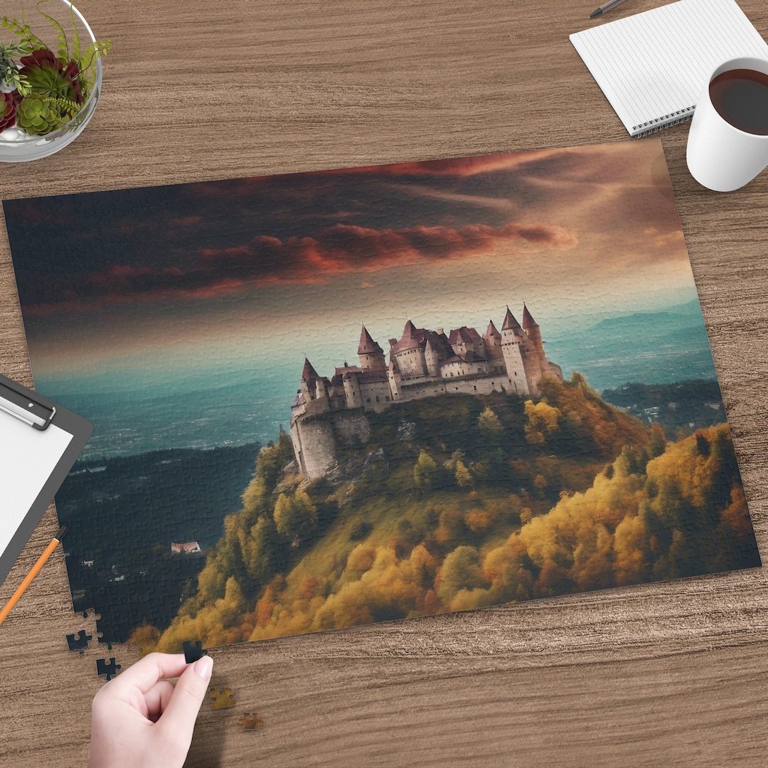Enchanted Castle Jigsaw Puzzle, Autumn Forest Scenery, Fantasy ...