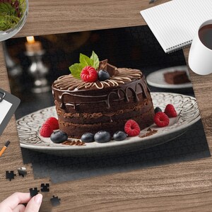 Gourmet Chocolate Cake Jigsaw Puzzle: Foodie Gift - Etsy