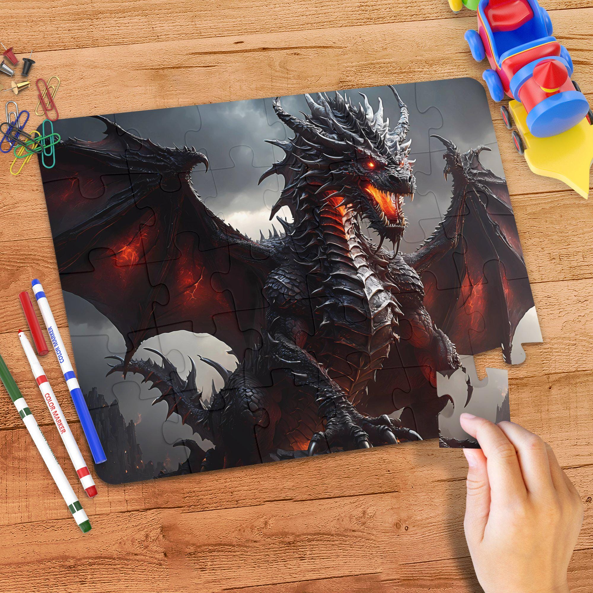 Majestic Dragon Fantasy Jigsaw Puzzle, Epic Dragon, Mythical Creature ...