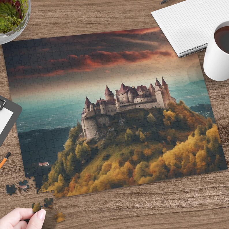 Enchanted Castle Jigsaw Puzzle, Autumn Forest Scenery, Fantasy ...