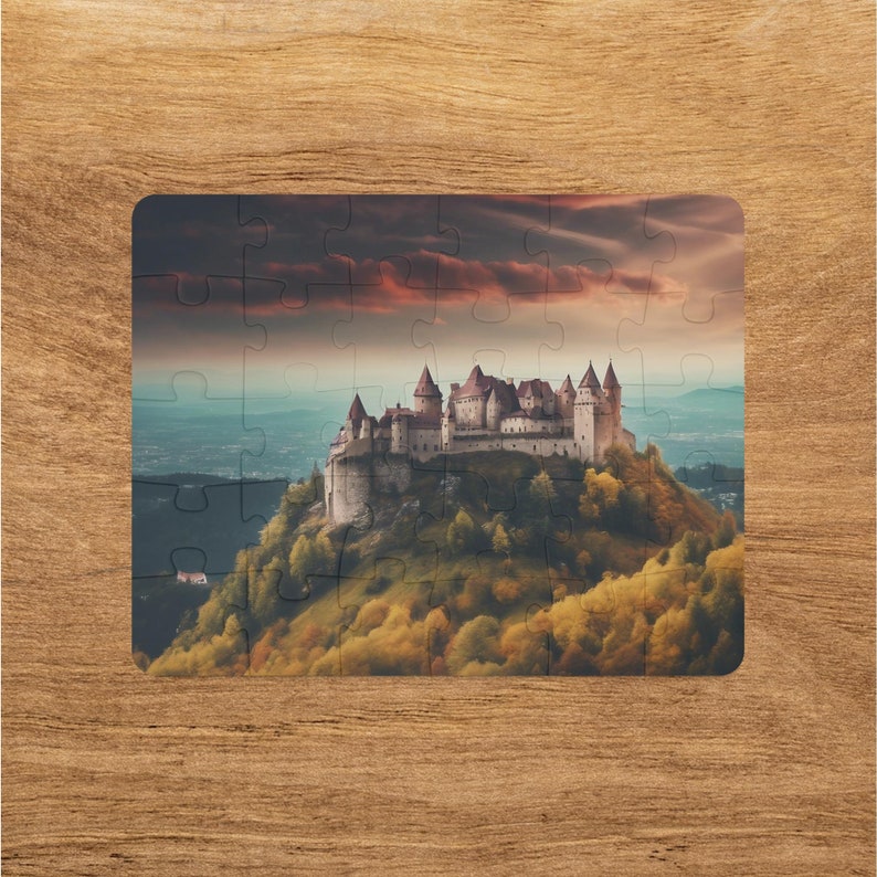 Enchanted Castle Jigsaw Puzzle, Autumn Forest Scenery, Fantasy ...