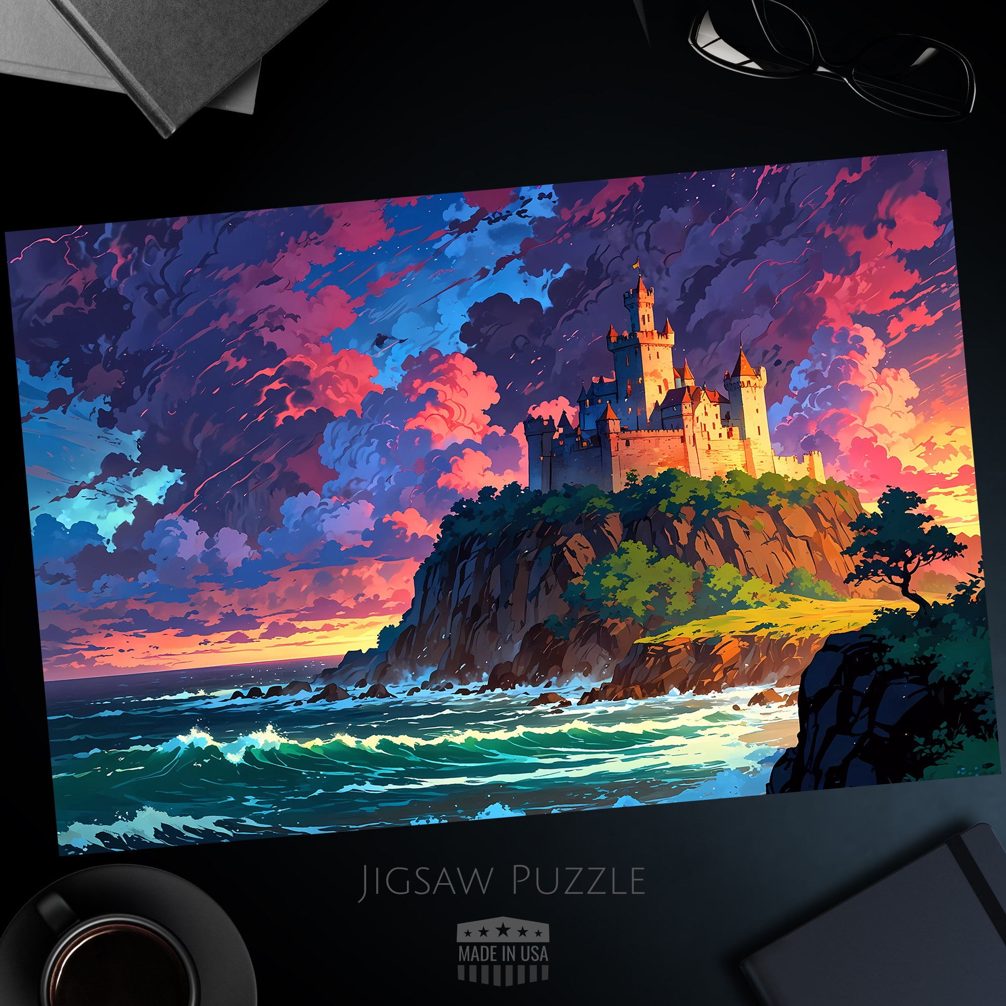 Enchanted Castle Jigsaw Puzzle, Fantasy Art Puzzle, Scenic Castle and ...