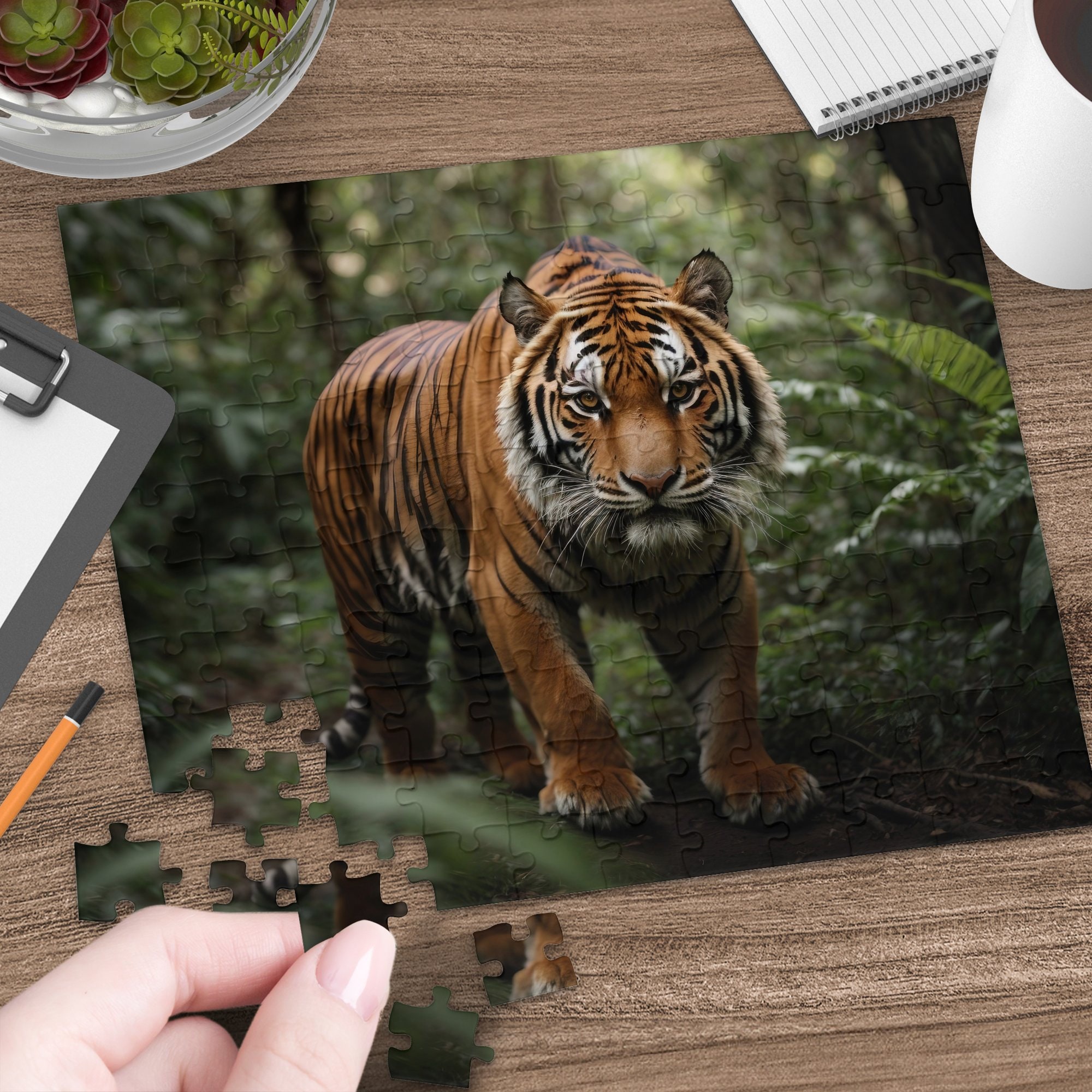 Majestic Tiger in Jungle Puzzle, Wild Animal Jigsaw, Educational Family ...
