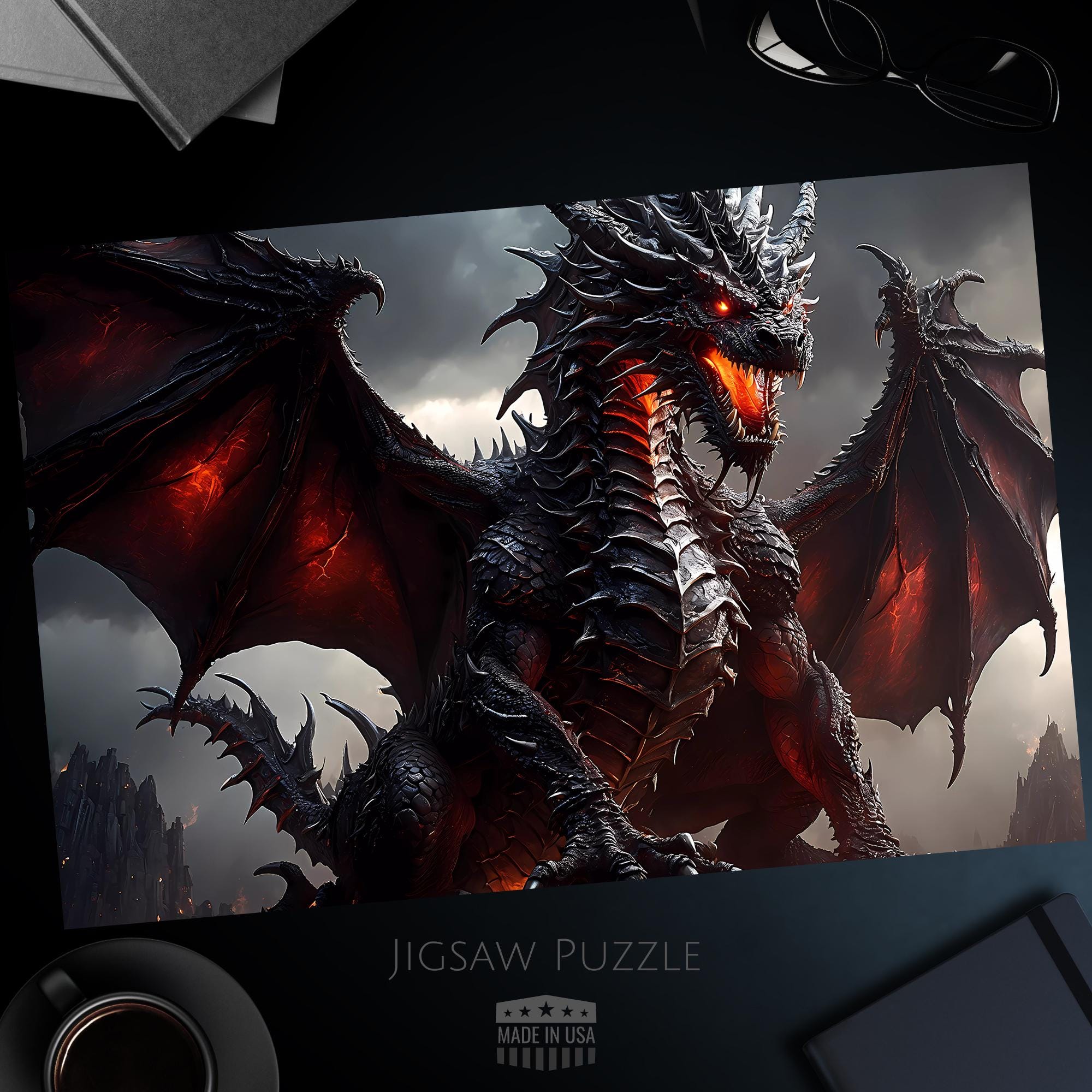 Majestic Dragon Fantasy Jigsaw Puzzle, Epic Dragon, Mythical Creature ...