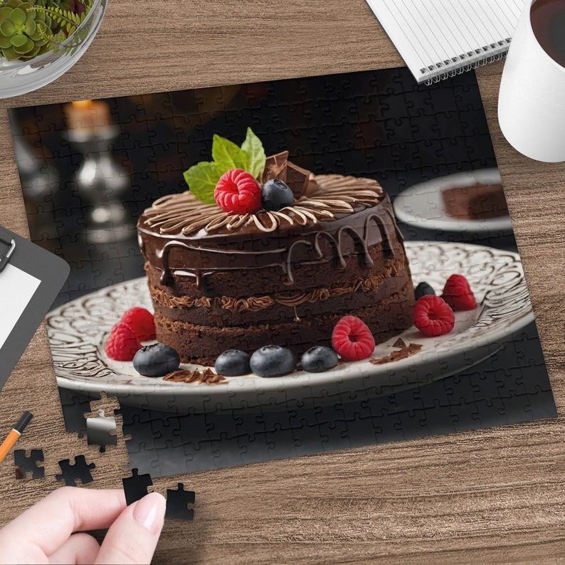 Gourmet Chocolate Cake Jigsaw Puzzle: Foodie Gift - Etsy