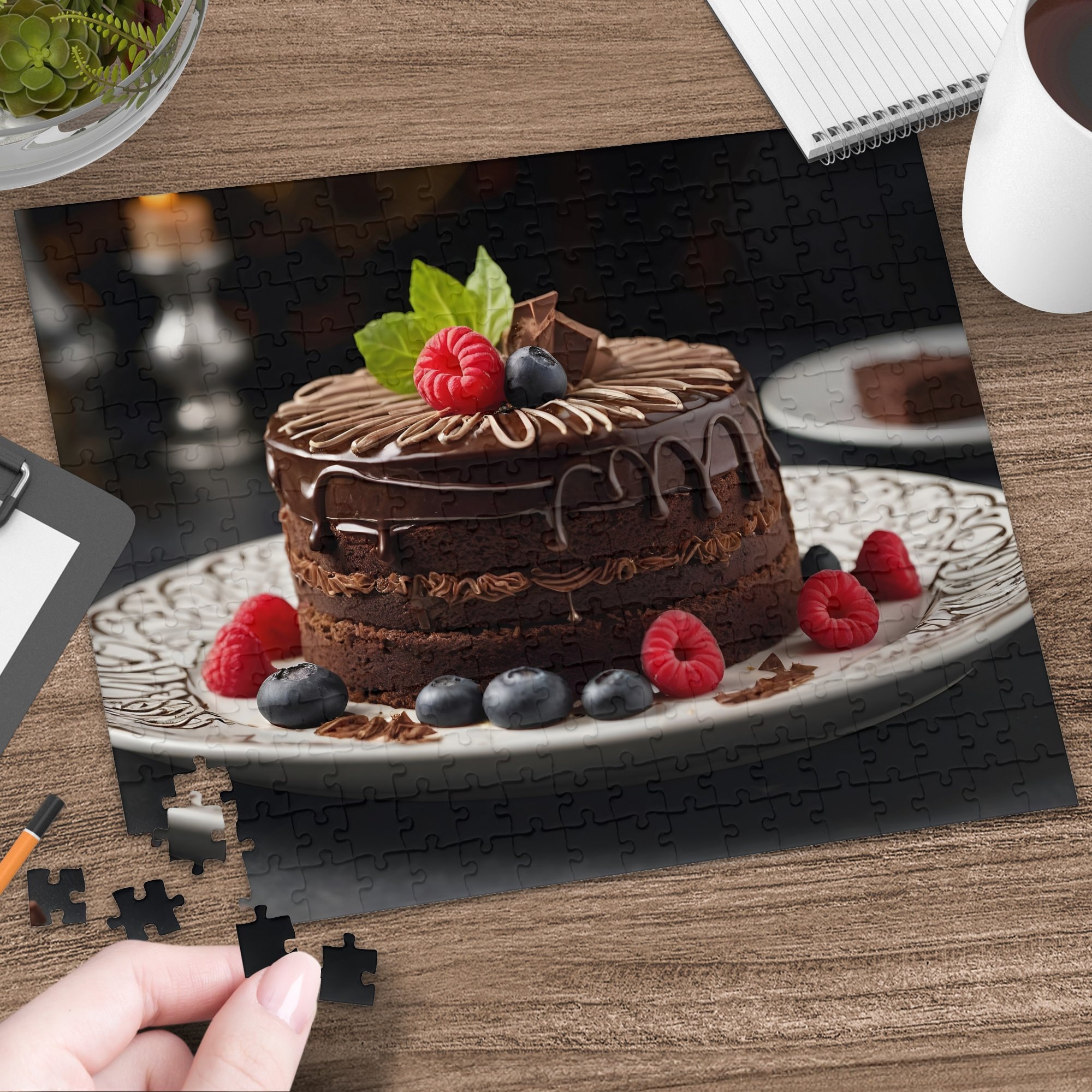 Gourmet Chocolate Cake Jigsaw Puzzle: Foodie Gift - Etsy