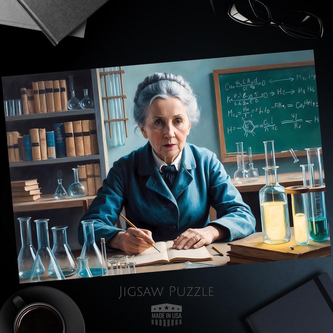 Marie Curie Jigsaw Puzzle, Scientist Illustration, Historical Icons ...