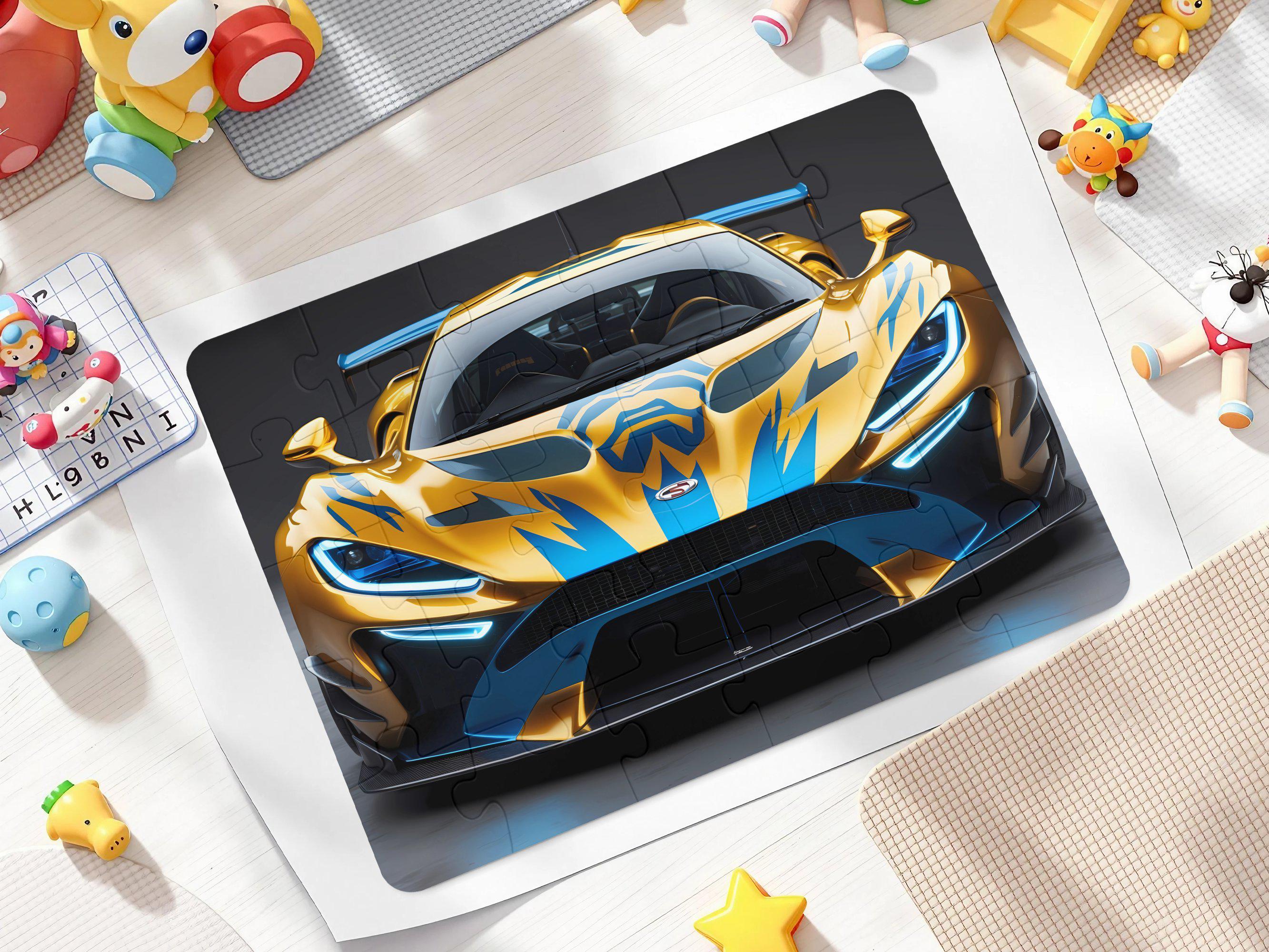 Golden Luxury Car Jigsaw Puzzle, Supercar Puzzle, Automotive Theme ...