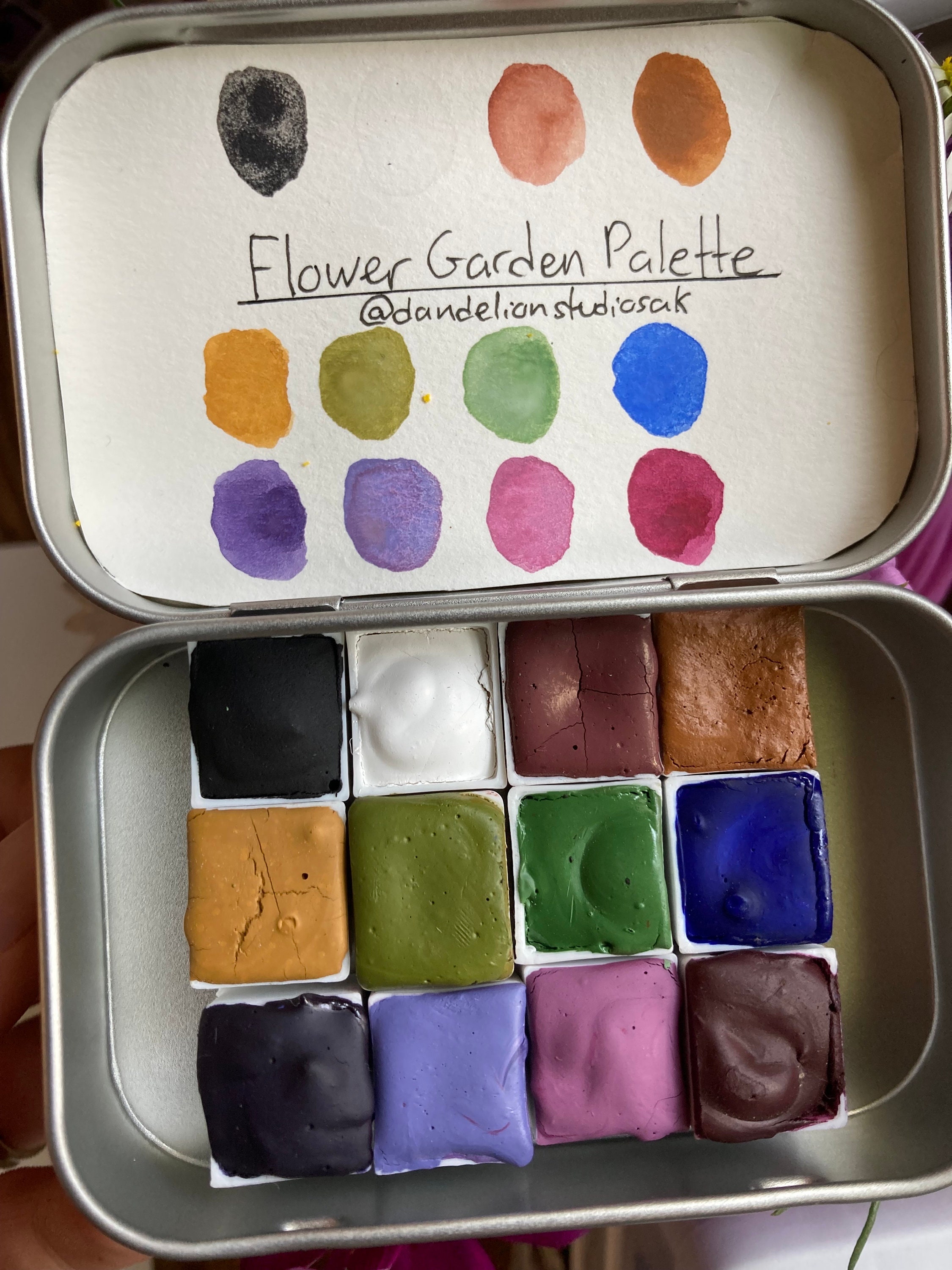 100% Natural Pigment Watercolors, Flower Garden Palette - Etsy