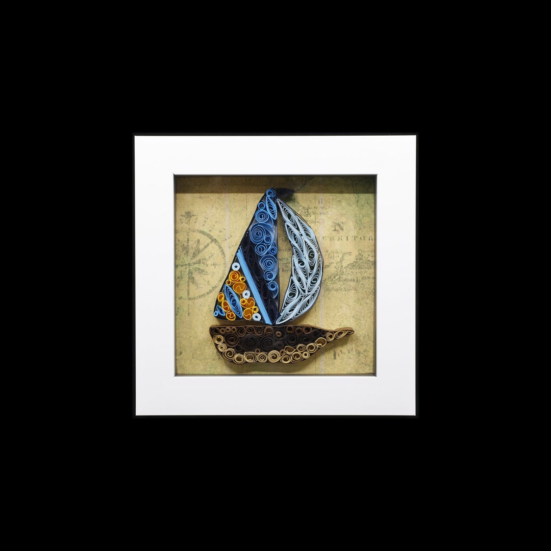 Sailing the World 3D Quill Art, Sailing Lovers Gift, Boat Lovers ...