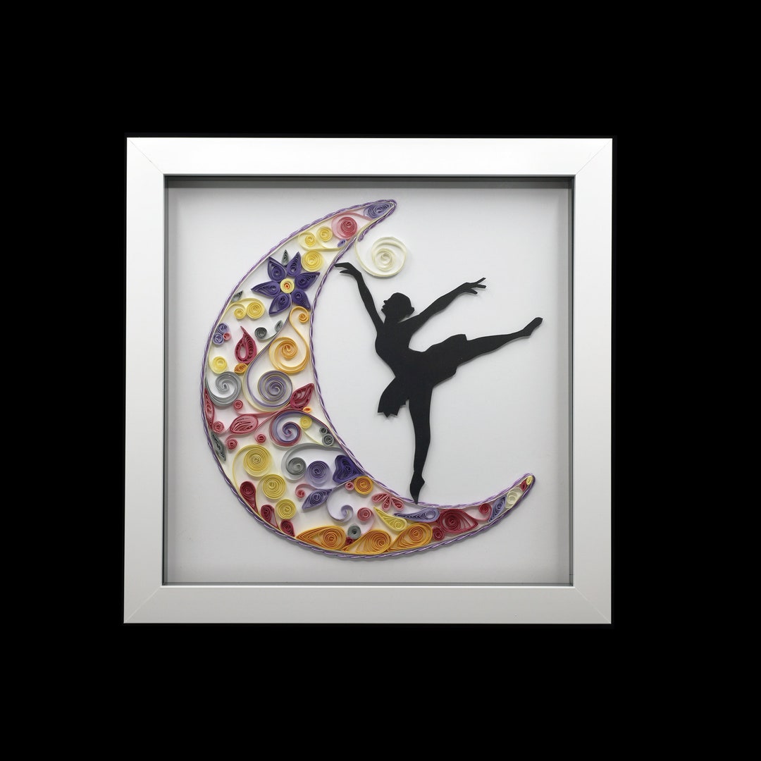 Ballerina Moon 3D Quill Art Picture, Paper & Wire Art, Unique Hand ...