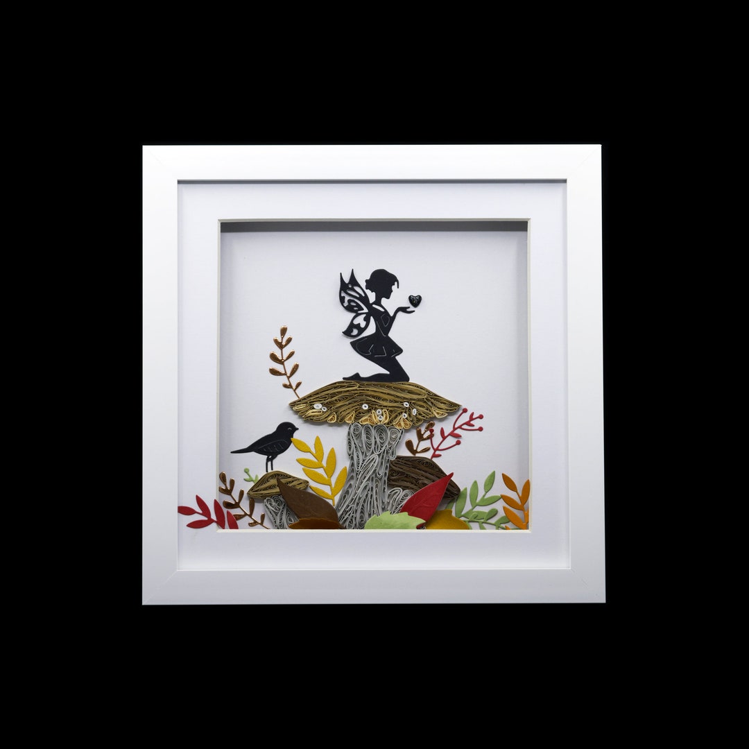 Autumn Fairy Quill Art, 3D Paper Filigree, Shadow Box Frame - Etsy