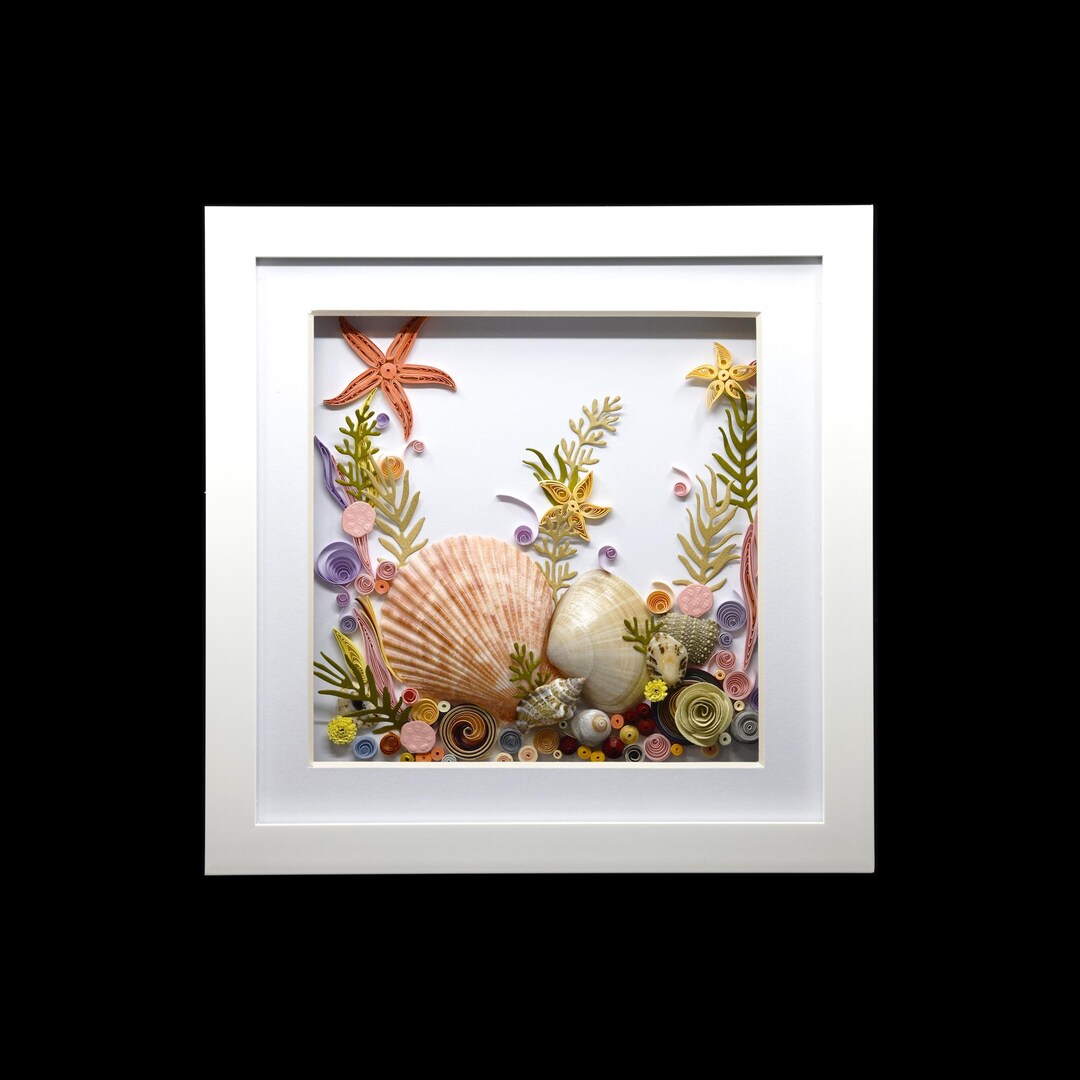 Where Starfish Dream, Seashells & Paper Quilling, Mixed Media Artwork ...