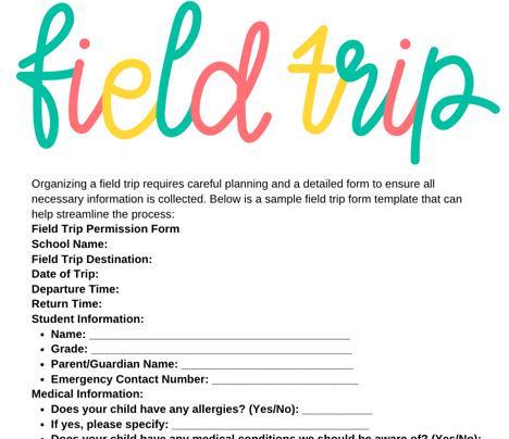 Field Trip Form - Etsy
