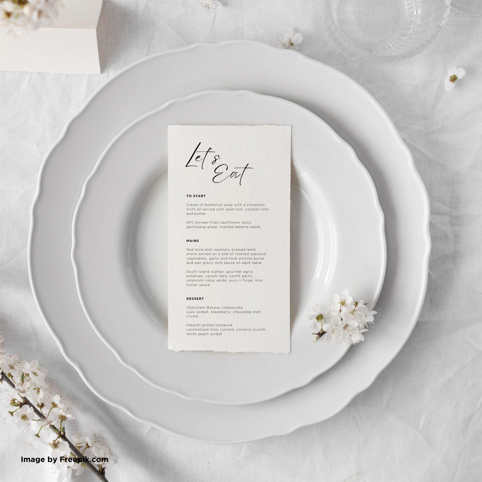 OLIVIA Menu Template, Modern Elegant Wedding, Printable Wedding ...