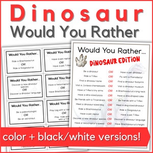 Dinosaur Would You Rather Game - a Dinosaur Printable This or That ...
