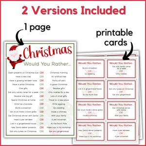 Christmas Would You Rather Game - a This or That Style Christmas Fun ...