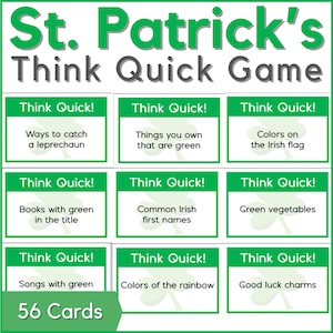 St. Patrick's Day Printable Party Game - a Fast Paced Think Quick St ...