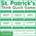 St. Patrick's Day Printable Party Game - a Fast Paced Think Quick St ...