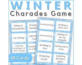 Winter Printable Charades Cards - Family Charades Game Cards for ...